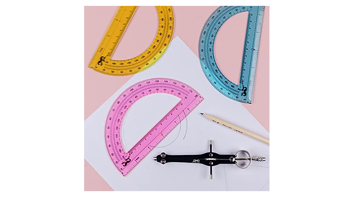 Mr. Pen Colorful Protractors - 3 Pack for Kids' Geometry