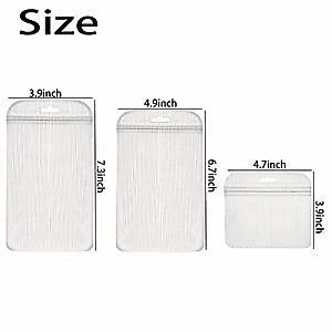 100 Pack Clear Durable Plastic Resealable Zipper Baggies -Stripe Smell Proof Baggies Sealing Small Business for Jewelry, Necklaces, Earrings, Bookmark Storage (4x7.3 inch)