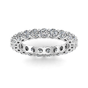 2.00 Carat TW Natural Diamond Eternity Band in 14k White Gold (H-I, I2-I3)