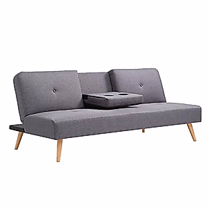 AC Pacific Hobbs Modern Contemporary Button Tufted Living Room Sofa Bed, Grey