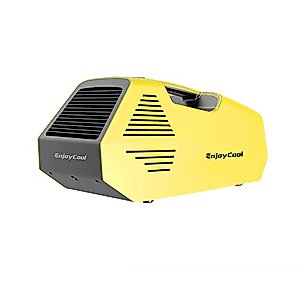 EUASOO Portable Air Conditioners, 2380BTU Fast Cooling Outdoor Air Conditioner, 240W Low Power Consumption Portable Mini Air Conditioner for Camping Tent, RV, Car, Truck, Van and Fishing-Yellow