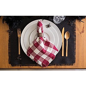 DII Jute Burlap Collection Kitchen Tabletop, Placemat Set, 13x19, Solid Black, 6 Count