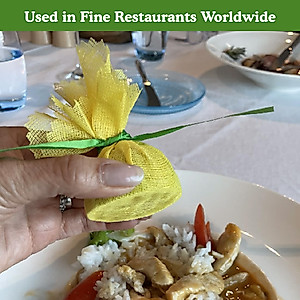 Regency Wraps Lemon Cover With Ribbon For Seed Free Squeezing of Lemon Halves or Wedges, Ribbon Wrap, Yellow (100 Count)