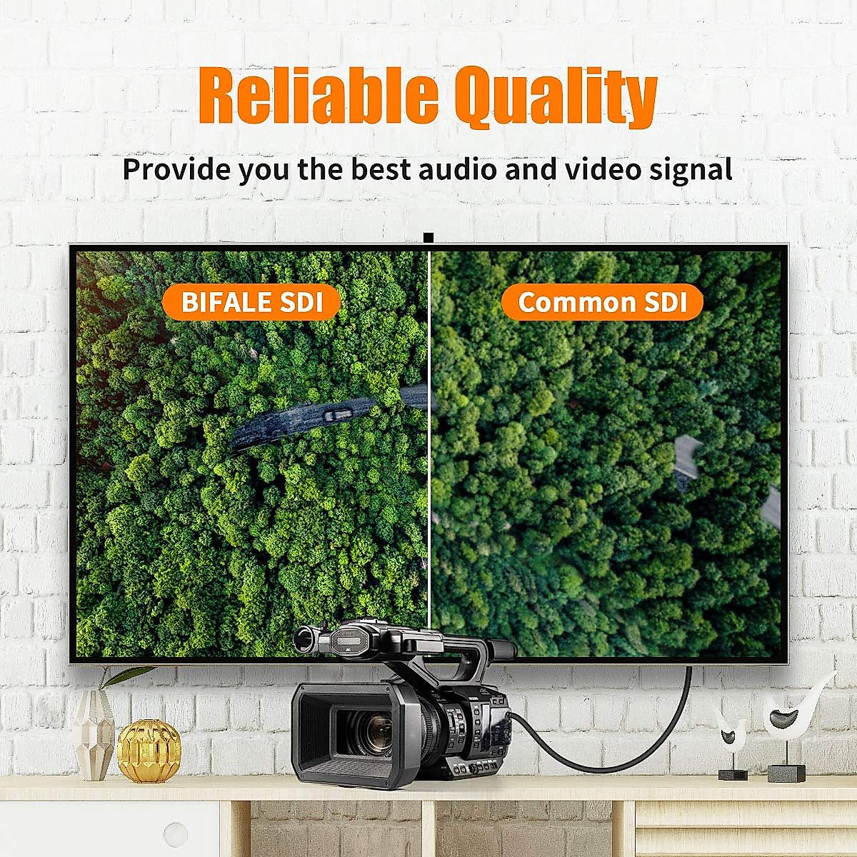 BIFALE SDI Cable 75ft, 3G HD-SDI Cable, Heavy Duty BNC to BNC Cable 75 Ohm, 1080P for Video Security Camera CCTV Systems Video Coaxial Cable