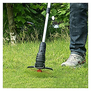 Cordless Lawn Mower 2000mAh Electric Lawn Mower Cordless Grass Hedge Trimmer Adjustable Handheld Mowing Machine Garden Power Tool with 18650 Battery