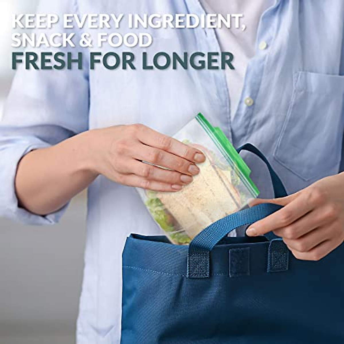 PAMI Double Zip Sandwich Bag [100 Pieces] - Leakproof Ziplock Sandwich Bags With Freshness Lock- Food-Safe Zipper Storage Bags For Sandwiches, Snacks, Fruits & More- Resealable Sandwich Baggies