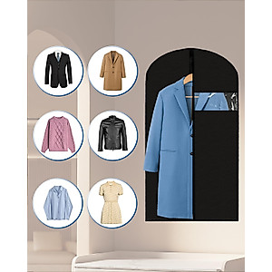 Garment Bags Suit Bags 24 x 43 Inch, 9 Packs Garment Covers for Hanging Clothes on Closet or Travel, PEVA (70GSM) Suit Covers for Storage Suits, T-shirts and Jackets