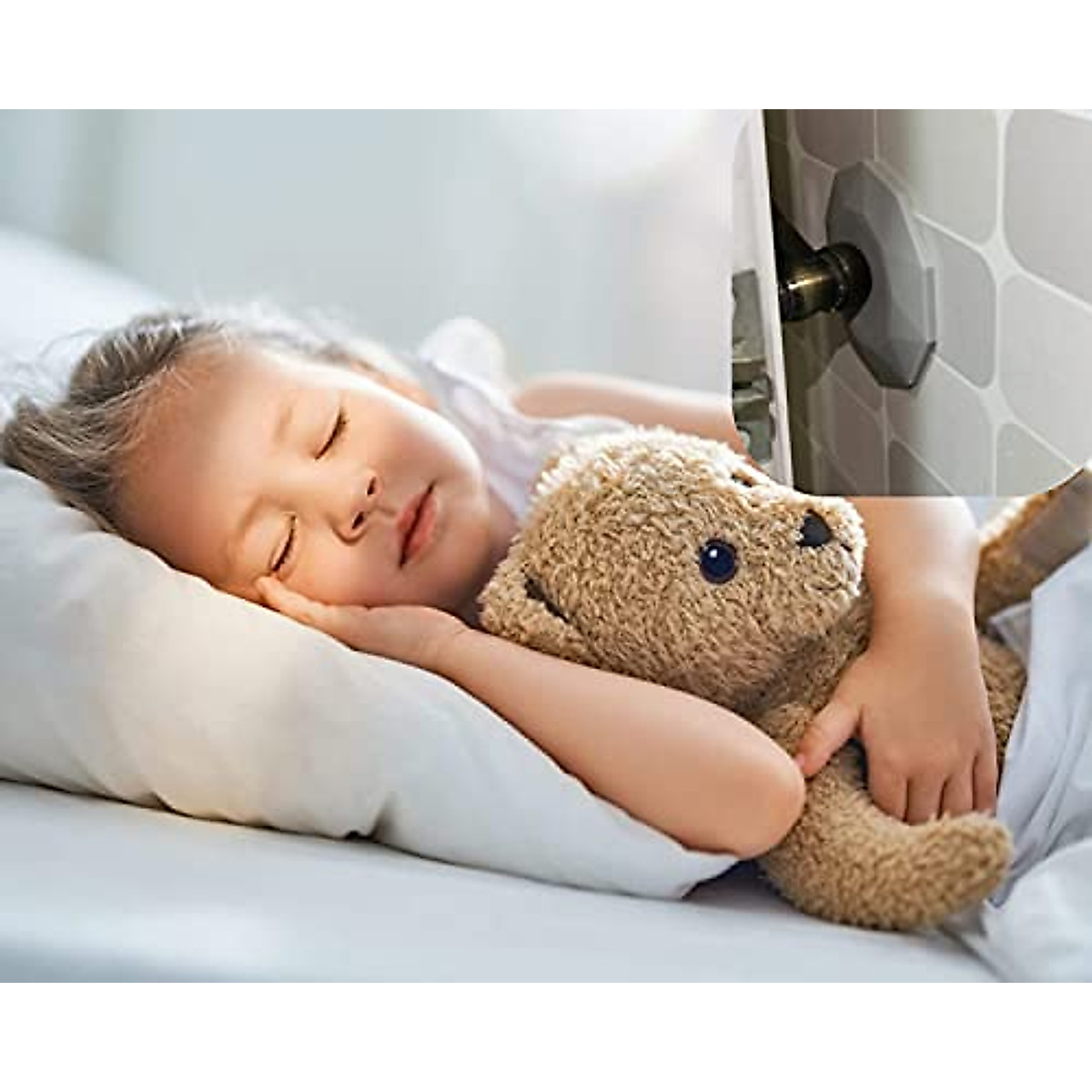 Door Stops Wall Protector 3" (3 PCS) with Strong 3M Adhesive - Quiet and Shock Absorbent Silicone Wall Protectors from Door Knobs - Larger Door Bumper to Protect Every Wall Surface (Gray）