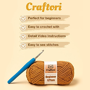 Abudada Craftori Crochet Kit for Beginners - Complete Starter Kit with Easy to Stitch Yarn, Step by Step Video Tutorials - Perfect DIY Gift - 2 Animals, Bird and Piggy