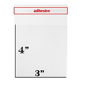 100 Bags - 3" x 4" Crystal Clear Protective Closure Bags with Self Adhesive Flap - Clear Resealable Cello/Cellophane Bags Good for Bakery, Candle, Soap, Cookie Poly Bags, in 2.1Mil Thickness