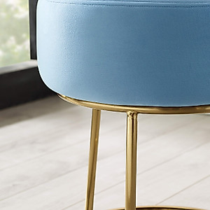 Linon Grey and Silver Vanity and Accent Dalilah Stool