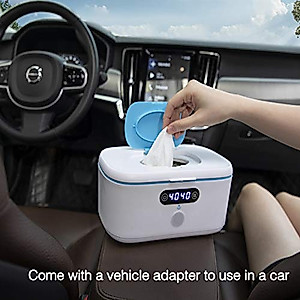 Bellababy Wipe Wamer for Vehicle and Home Use, Baby Wet Wipes Dispenser and Diaper Wipe Warmer with Night Light,Temperature Display,No Need Water and Sponge