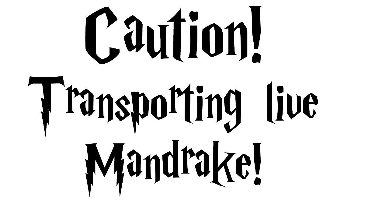 Caution Transporting Live Mandrake Vinyl Sticker