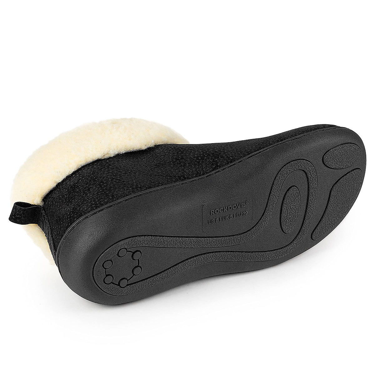 RockDove Women's Sierra Faux Leather Bootie Slipper, Size 7 US Women, Black