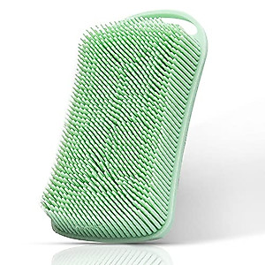 Gentle Massage Silicone Bath Scrub for All Kinds of Skin Slows Aging Smooths Cellulite Double-sided Body Brush Foam Great & Deep Cleansing for Men Women Children