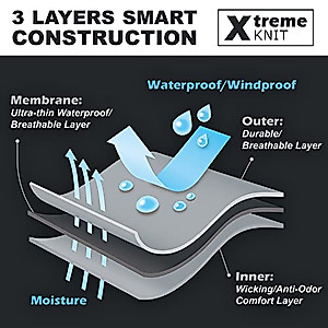 DRYMILE Mountain Waterproof Wool Socks, Winter Waterproof Socks for Wading, Camping, Hiking, Fishing, Skiing - Crew (Large Black/Hazel)