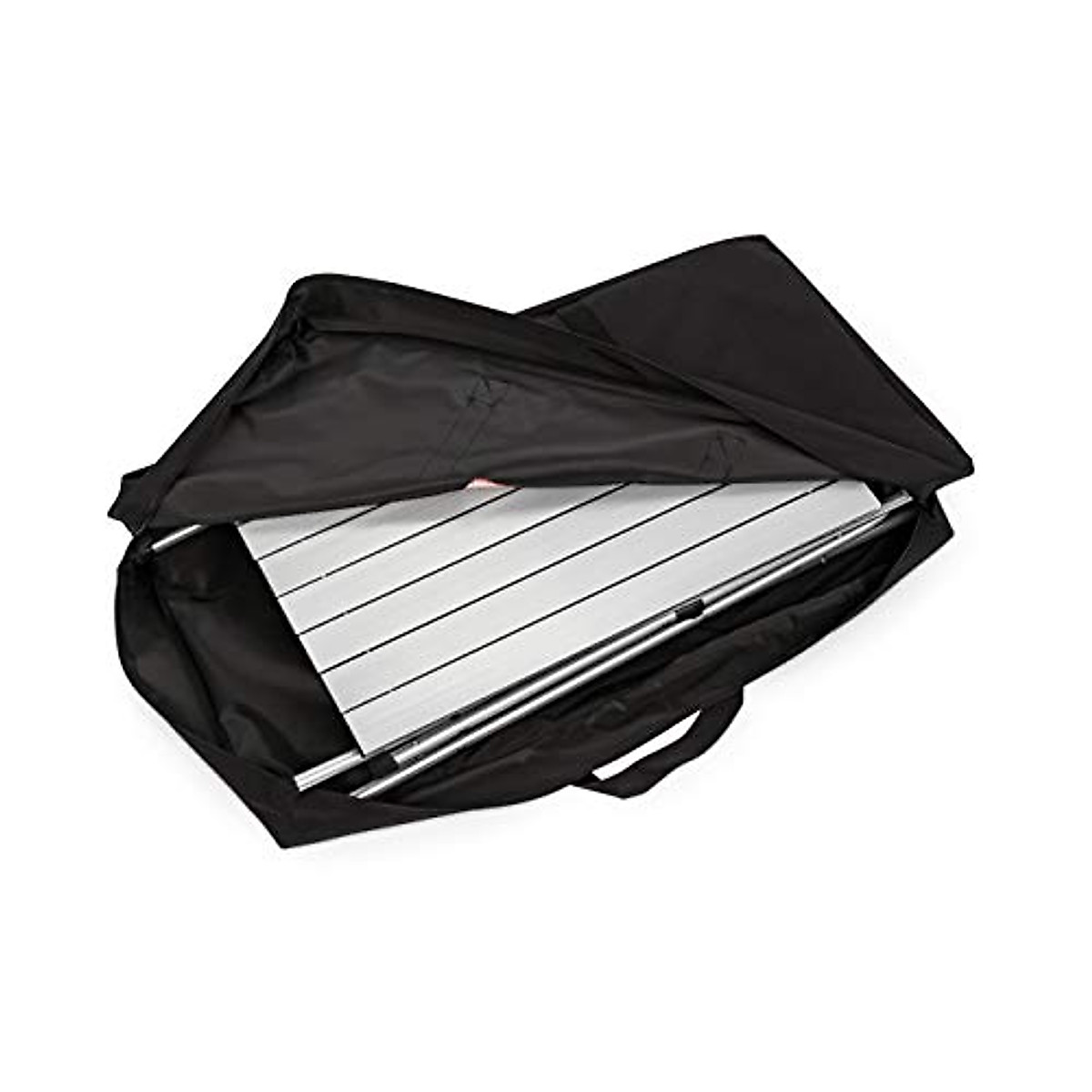 Camco Olympian Deluxe Portable Grill Table | Provides Plenty of Room for Grilling Gear | Ideal for Picnics, Camping, Boating, Tailgating, and Backyard BBQs | (57293) Silver