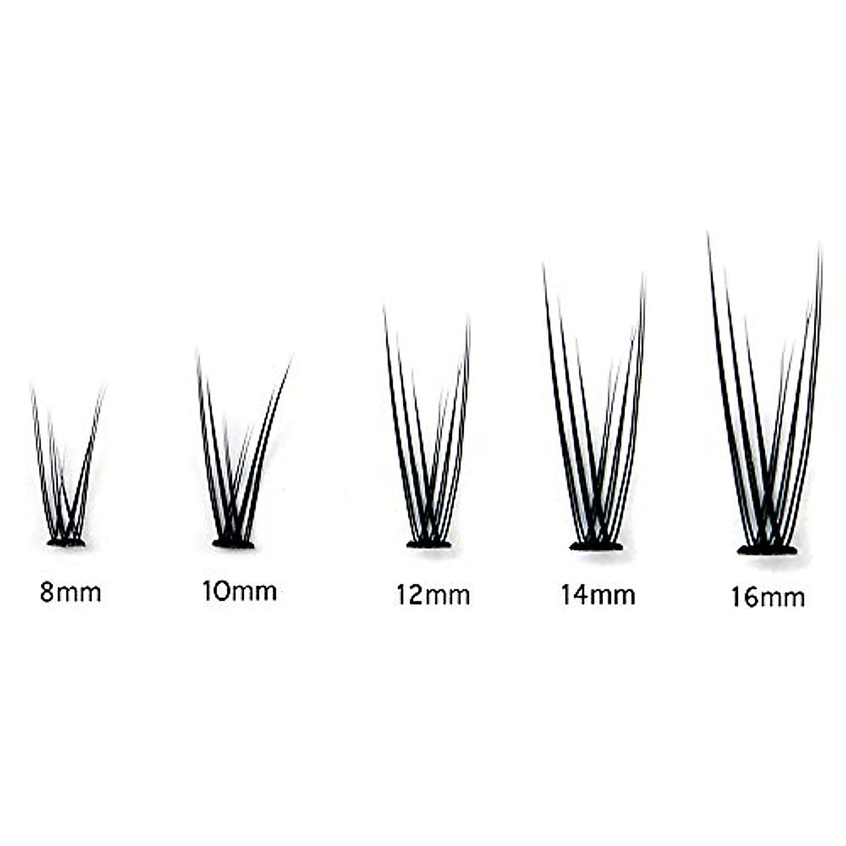 Bodermincer 120pcs 0.10mm Thickness Handmade Fish Tail False Lahses Thick Natural Long Black Individual False Eyelashes Fake Eye Lashes Extensions Makeup Tool (12mm)