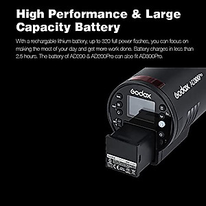 GODOX WB300PA WB300P Lithium Battery Pack AD300 Pro Flash Strobe, Battery Replacement with DC 14.4V 43.2Wh 3000mAh, Meet Your Photography Requirements