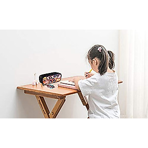 Anime Demon Slayer Pencil Case,Kids Durable Japanese Character Poster Pencil Holder,Classic Pencil Organizer for College Office School Supplies(B)