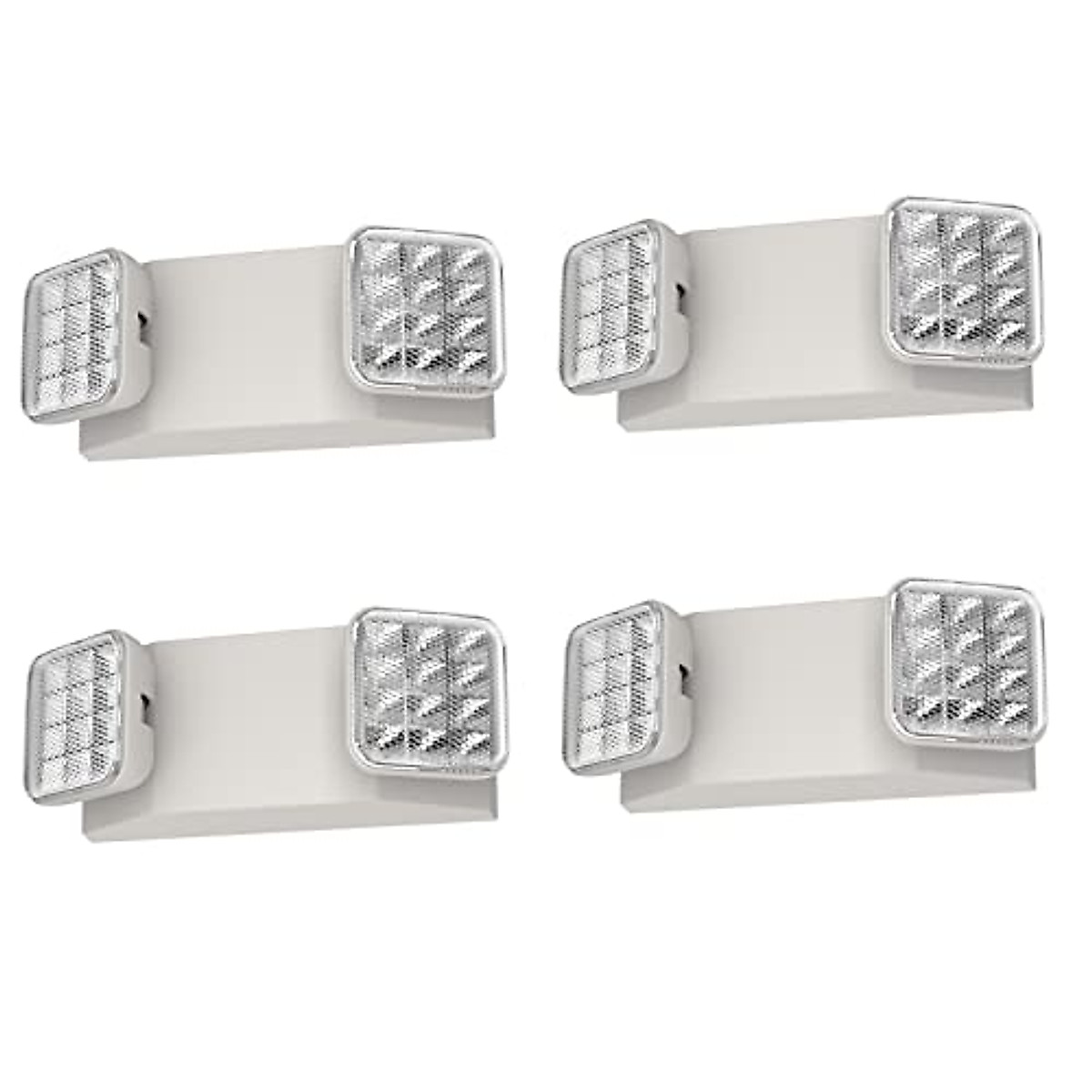 SPECTSUN 4 Packs Emergency Light White, Commercial Emergency Light with Battery Backup, Emergency Sign with Light/Led Emergency Light/Emergency Light Fixture/Emergency Light Home -(Square Head)