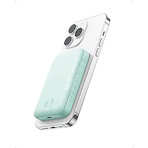 Anker 321 MagGo Battery (PowerCore Magnetic 5K), 5,000mAh Magnetic Wireless Portable Charger, Compatible with iPhone 15/15 Plus/15 Pro/15 Pro Max, iPhone 14/13/12 Series (Green)