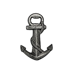 Rustic Silver Cast Anchor Bottle Opener 5" - Vintage Cast Iron Decor - Nautical