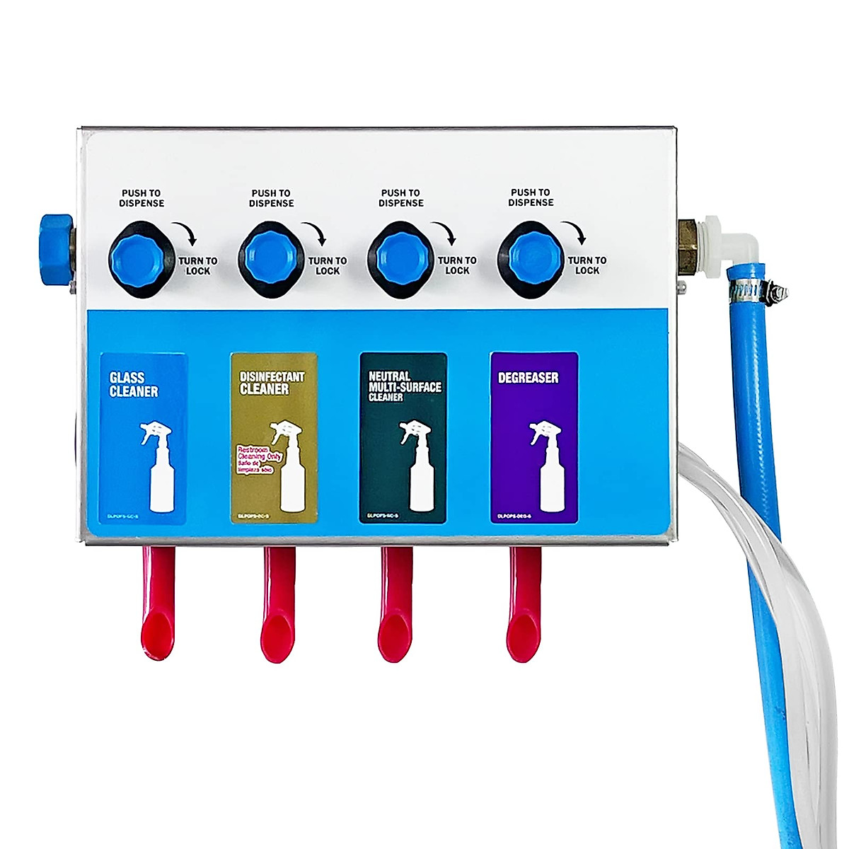 4-Products Spray Bottle Cleaning Chemical Dilution Dispensing Proportioner for Application in Hotel, School, Store, Restaurant, Hospital, 8134-4B-1G