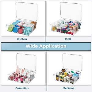 Varku Tie Organizer Box, 16-Cell Clear Tie Rack Organizer, Stackable Tie Display Rack, Drawer Closet Storage Bin with Lid, Storage Box for Ties