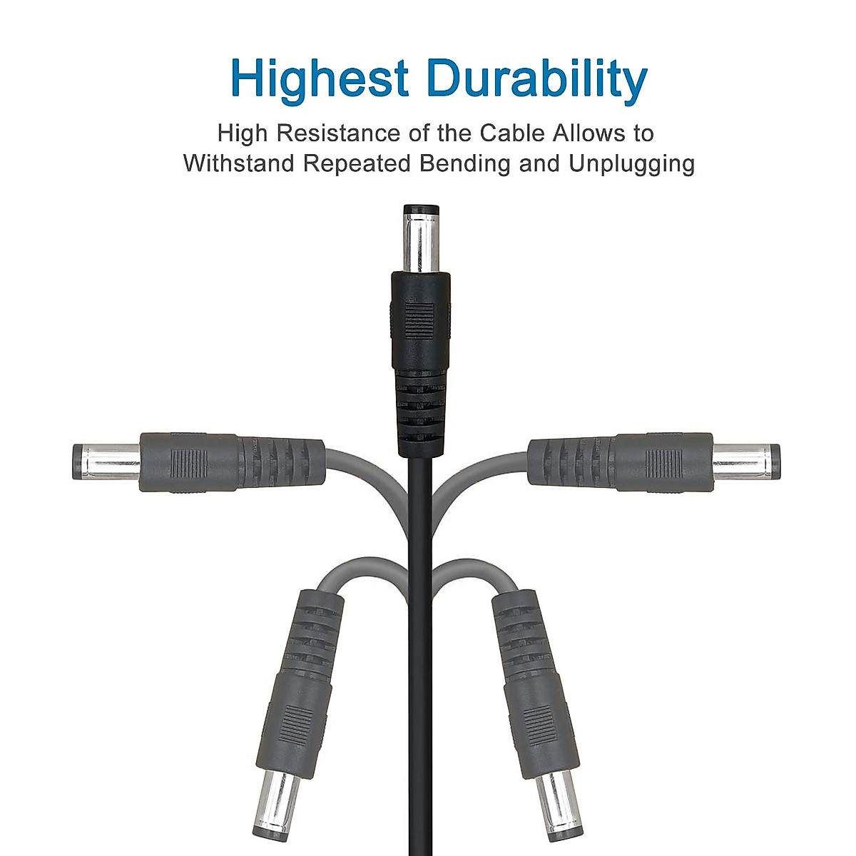 2 Pack DC Power 1 Female to 2 Male 5.5mm x 2.1mm DC Power Supply Splitter Cord for Surveillance Camera Cable Barrel Plug,Y Splitter Adapter Wire,2 Way Y-Cable for CCTV Security Camera,LED Strip Light