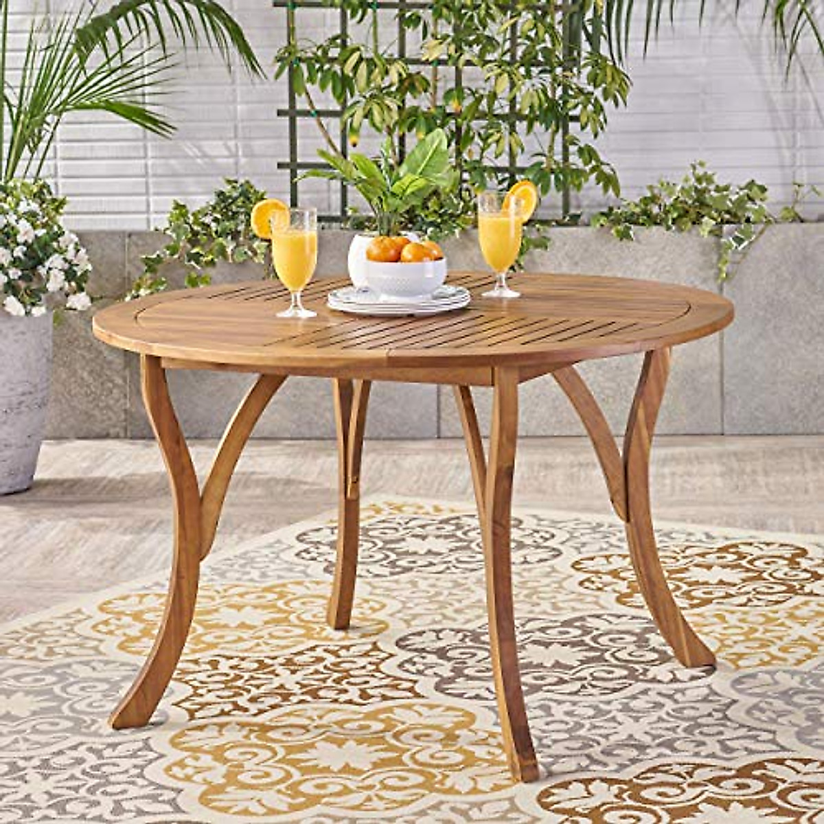 Christopher Knight Home Adn Outdoor 47" Round Acacia Wood Dining Table, Teak