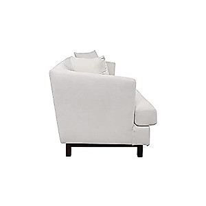 NOSGA Loveseat Sofa, 73'' Mid-Century Modern Sleeper Couch Recliner with Soft Cushion and 2 Pillows for Living Room Apartment Small Space Dorm, White