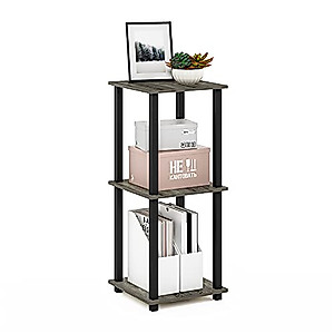 Furinno Simplistic Set of 2 End Table, French Oak Grey/Black