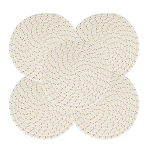 Trivets Set Pot Holders Set Coasters for Countertops Hot Mats Hot Pads Cotton Potholders for Kitchen Ideal for Hot Dishes, Pots, Pans, Teapots, Bowl and Plates 8 Inch 5 pcs (Striped)