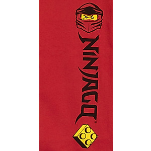 LEGO Ninjago Boys Pants Sets, Ninjago Pullover Hoodie Tee and Pants Sets for Boys (Red, 7)