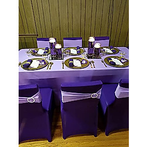 PLOYMONO Purple Heavy Duty Cloth Napkins - 17 x 17 Inch Solid Washable Polyester Dinner Napkins - Set of 8 Napkins with Hemmed Edges - Great for Weddings, Parties, Banquets Dinner & More