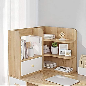 Desk Bookshelf Magazine Rack Corner Drawer Partition Stratification Storage Rack Desktop Office Home Dormitory 60X50X50CM MUMUJIN