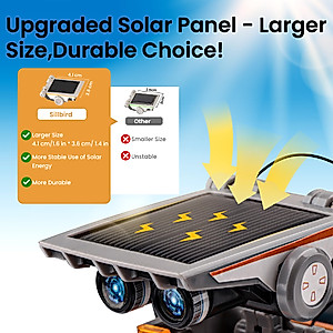Sillbird STEM 12-in-1 Education Solar Robot Toys -190 Pieces DIY Building Science Experiment Kit for Kids Aged 8-10 and Older,Solar Powered by The Sun