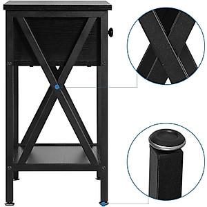 VECELO Nightstands, Modern End Side Tables,Night Stand with Drawer &Storage Shelf for Bedroom Living Room Lounge