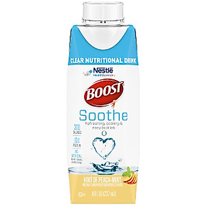 Boost Soothe Clear Nutritional Drink, Peach Mint, 8 FL OZ, 6-Pack