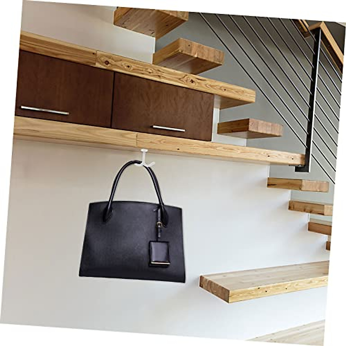 VILLCASE 4pcs Closet Garage Hat Robe Clothes Prong Top Wardrobe Bag Cabinet Coat Towel Hanging Hooks Hook Under Multifunction Kitchen Metal Bathroom Hangers Double Ceiling Clo Hanger