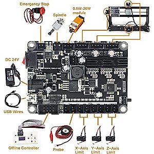 CNCTOPBAOS 1610 PRO Mini CNC Router Kit,3 Axis Desktop GRBL Control DIY Engraver Engraving Machine,Carving Engrave on Acrylic,PVC,PCB,Plastic,Wood Cutting Milling Machine