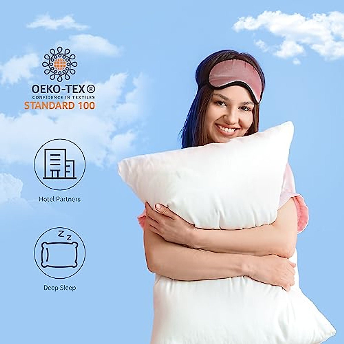 Sherwood Hotel Collection Bed Pillows for Sleeping 2 Pack Queen Size, Soft Microfiber Cover and 3D Super Soft Down Alternative Filled White Pillows, 20x28 Inches