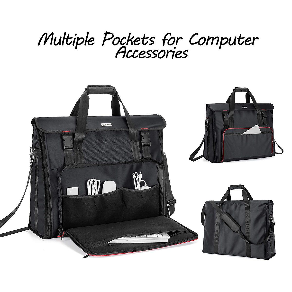 CURMIO Travel Bag Compatible for Apple iMac 27'' Desktop Computer, Portable Carrying Case Compatible with iMac 27-inch Monitor and Accessories, Black (Patent Pending)