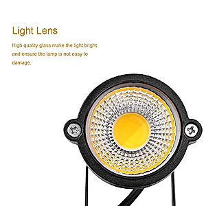 Onerbuy Bright Outdoor LED Landscape Lighting 5W COB Garden Wall Yard Path Lawn Light Lamp with Spiked Stand and Power Plug, Pack of 2 (Warm White)