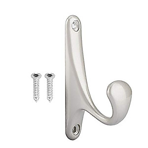 (Pack of 3) Wall Mounted Coat Rack Hanger Towel Clothes Hat Hook for Bathroom Closet Room Kitchen Double Hole Fixation(Matte Nickel)