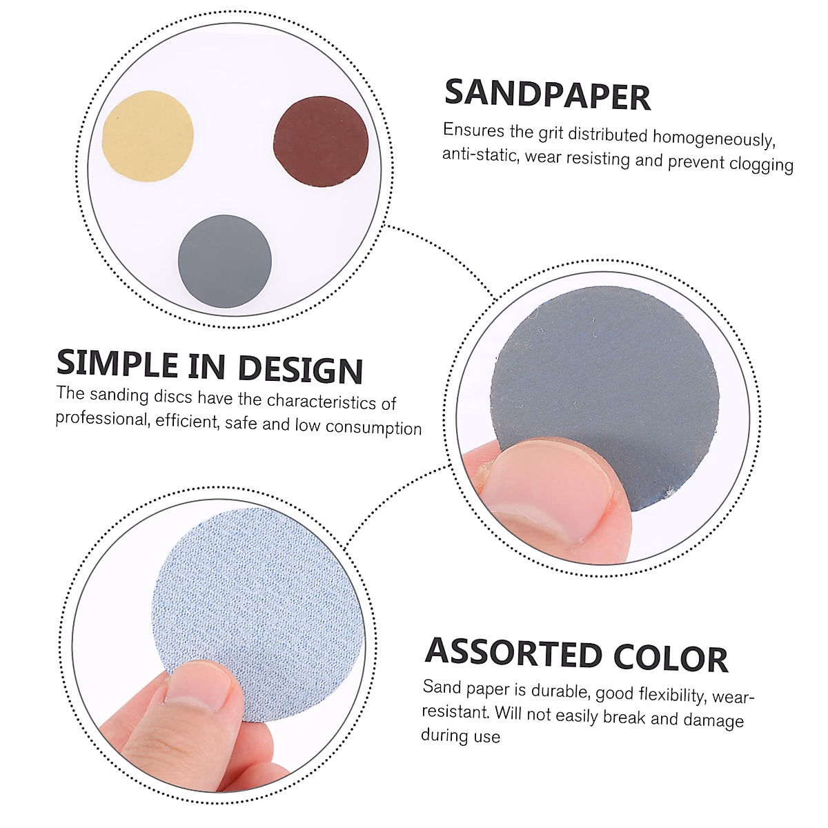 ULTECHNOVO 360 Sheets Flocking Sandpaper Fine Grit Sandpaper Hook and Loop Sandpaper Assorted Sandpaper Sand Paper for Metal Grinding Discs Sanding Pads Fine Sandpaper Round Sand Material