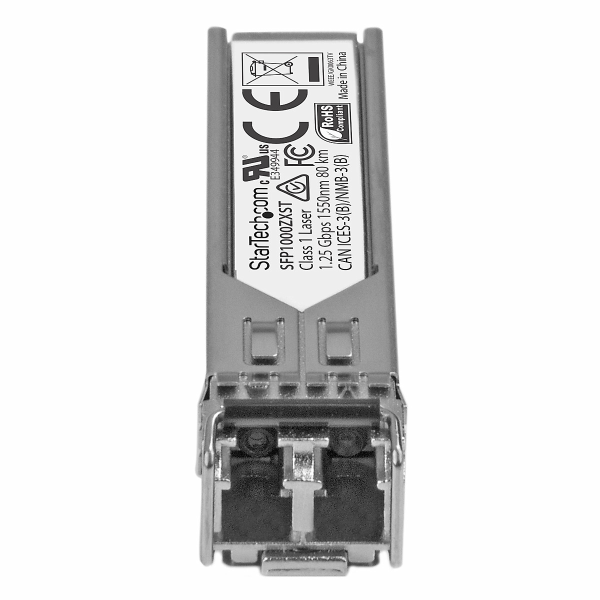 StarTech.com MSA Uncoded Compatible SFP Module - 1000BASE-ZX - 1GbE Single Mode Fiber (SMF) Optic Transceiver - 1GE Gigabit Ethernet SFP - LC 70km - 1550nm - DDM (SFP1000ZXST),Silver