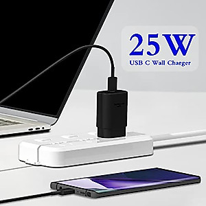 Type C Charger, 2PacK 25W USB C Charger Super Fast Charger with 6FT USB C to C Charger Cable Compatible with Samsung Galaxy S23 Ultra/S23/S23+/S22/S22 S21 S20 Ultra/S22+/S21+/ Ultra/S20/S20+/