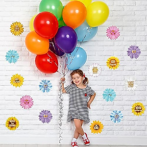 36 Pieces Sun Flower Spring Cutouts with Growth Mindset Bulletin Board Springtime Confetti Positive Sayings Accents Motivational Inspirational Quote Cards for Classroom School (Fresh Color)